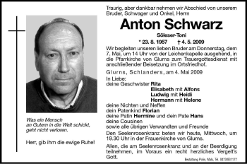 Traueranzeigen von Anton Schwarz | Trauer.bz