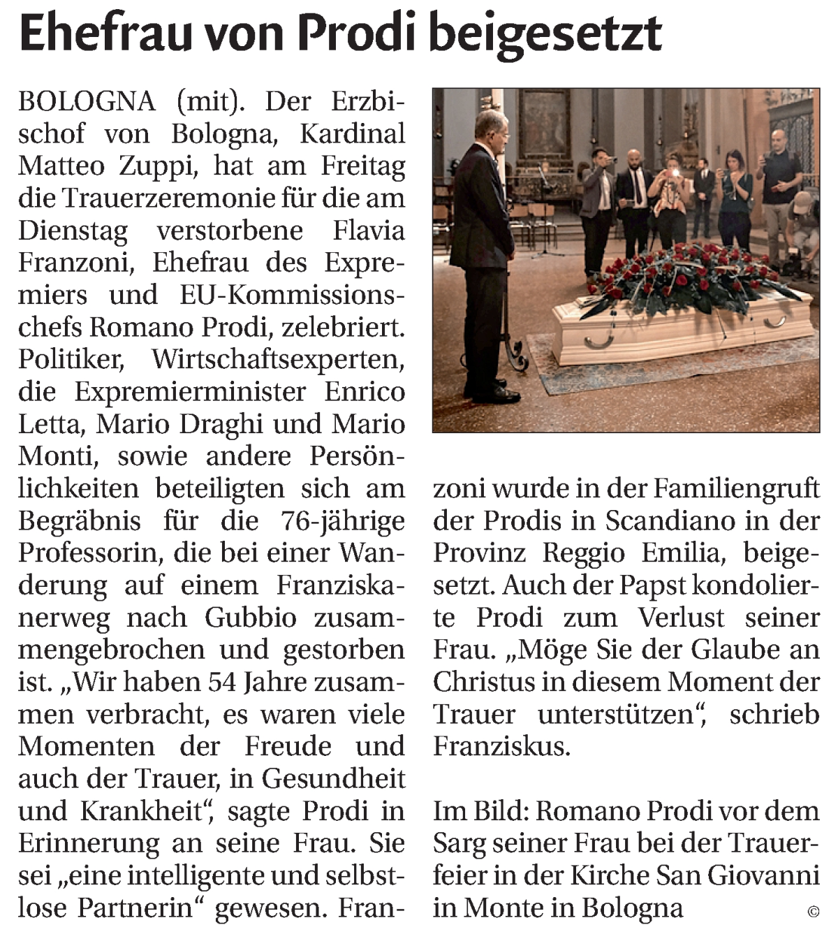 Traueranzeigen von Flavia Franzoni | Trauer.bz