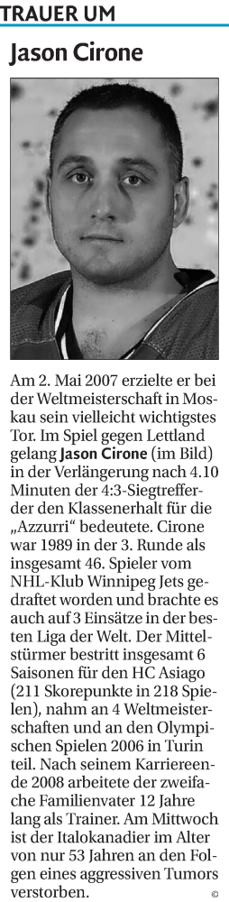 Traueranzeigen von Jason Cirone | Trauer.bz